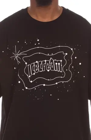 ICECREAM Star Gazing Cotton Graphic T-shirt - Black