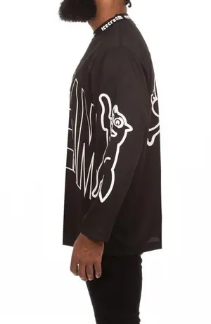 ICECREAM Hyperdrive Oversize Long Sleeve Graphic T-shirt - Black
