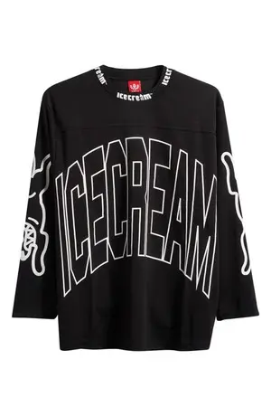 ICECREAM Hyperdrive Oversize Long Sleeve Graphic T-shirt - Black