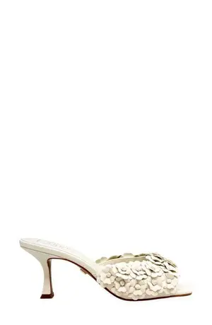 SHU SHOP Elsa Floral Appliqué Slide Sandal - Bone