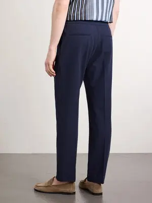 Paul Smith Straight-leg Cotton-blend Seersucker Trousers - Blue