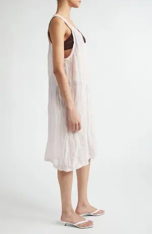 TOTEME Crinkled Cotton Blend Gauze Tank Dress