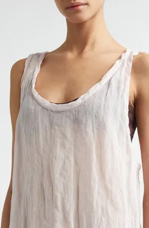 TOTEME Crinkled Cotton Blend Gauze Tank Dress