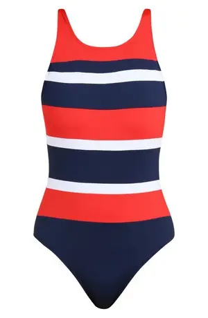 La Blanca Striped One-piece Swimsuit - Blue Multi