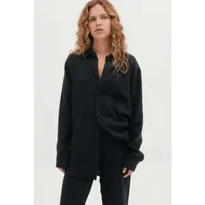 Desmond & Dempsey Lounge Pajama Shirt - Black