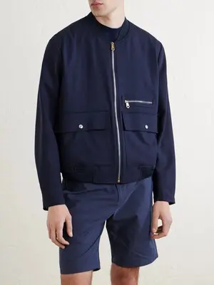Paul Smith Wool-twill Bomber Jacket - Blue
