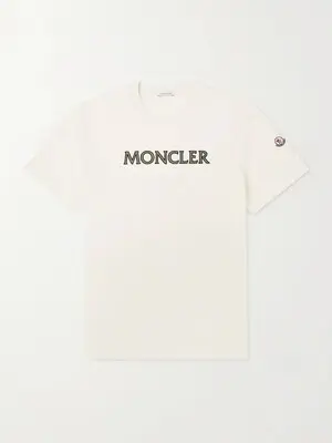 Moncler Logo-print Cotton-jersey T-shirt - Neutrals