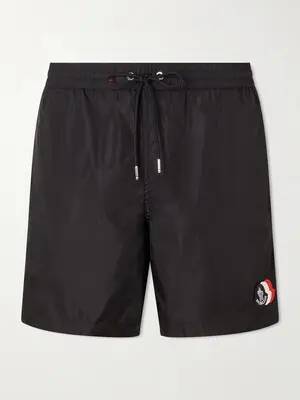Moncler Slim-fit Mid-length Swim Shorts - Black