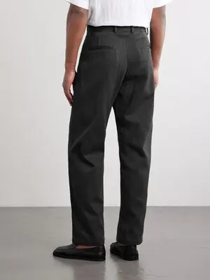 KARTIK RESEARCH Straight-leg Embroidered Cotton-twill Trousers