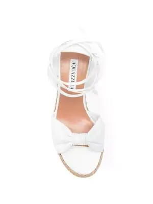 AQUAZZURA Bow Tie Wedge Espadrilles - White