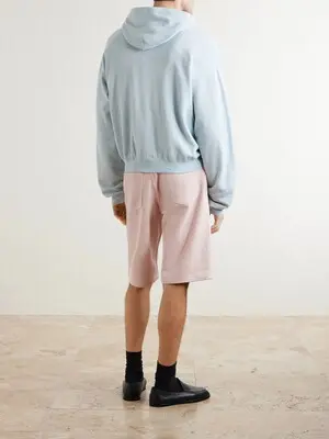 Auralee Cotton, Wool And Silk-blend Zip-up Hoodie - Blue