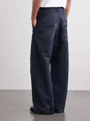 Acne Studios Straight-leg Distressed Cotton Trousers