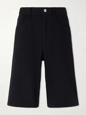 Auralee Wide-leg Silk Shorts - Black