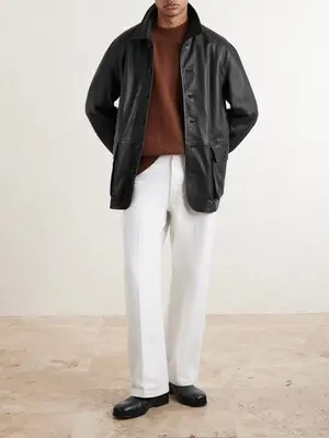 Auralee Full-grain Leather Blouson Jacket