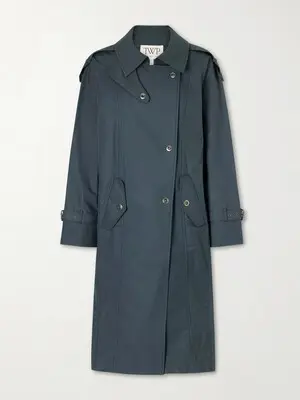 TWP Long Cotton-blend Canvas Trench Coat