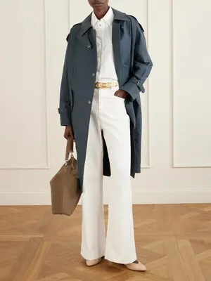 TWP Long Cotton-blend Canvas Trench Coat