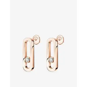 Messika Move Uno 18ct Gold And 0.16ct Diamond Earrings - Pink