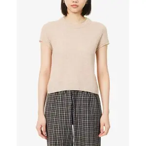 ME+EM Shrunken Cashmere Knitted T-shirt - Oatmeal