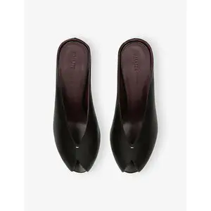 Khaite Cloak 75 Heeled Leather Mules - Black