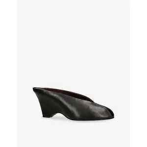 Khaite Cloak 75 Heeled Leather Mules - Black