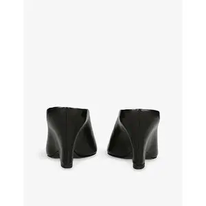 Khaite Cloak 75 Heeled Leather Mules - Black