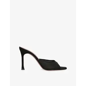 Amina Muaddi Alexa Mesh Heeled Sandals - Black