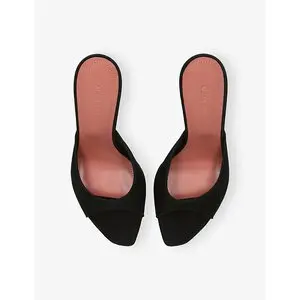 Amina Muaddi Alexa Mesh Heeled Sandals - Black