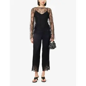 REFORMATION Carolina Cropped Silk Trousers