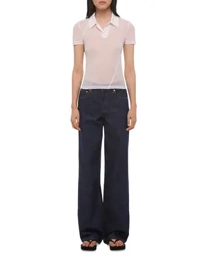 Helmut Lang Twisted Polo Zerosca Top - White