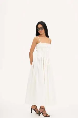 MandiBreeze Iris Midi Dress - Vanilla