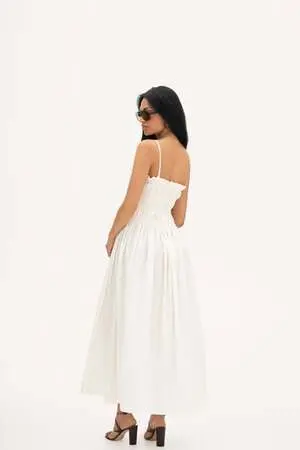 MandiBreeze Iris Midi Dress - Vanilla