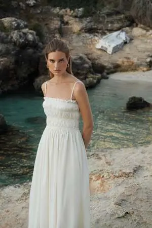 MandiBreeze Iris Midi Dress - Vanilla