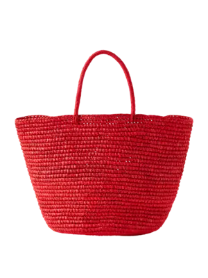 SENSI STUDIO Large Straw Tote - Red