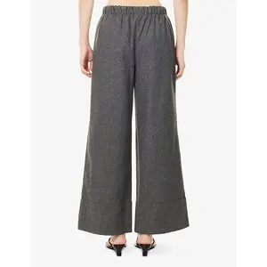 REFORMATION Fernando Wide-leg Wool-blend Trousers - Grey Wool