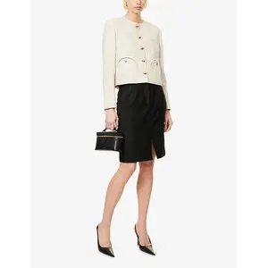 BLAZÉ MILANO Shamo Bolero Wool-blend Jacket - Oyster
