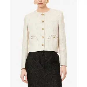 BLAZÉ MILANO Shamo Bolero Wool-blend Jacket - Oyster
