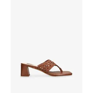 Dolce Vita Barlo Faux-leather Heeled Sandals - Mid Brown