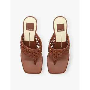 Dolce Vita Barlo Faux-leather Heeled Sandals - Mid Brown