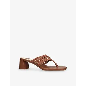 Dolce Vita Barlo Faux-leather Heeled Sandals - Mid Brown