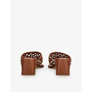 Dolce Vita Barlo Faux-leather Heeled Sandals - Mid Brown