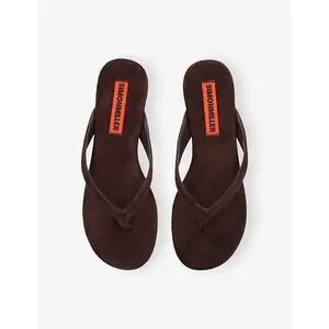 SIMONMILLER Riviera Thong Suede Sandals - Dark Brown