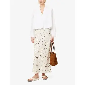 SAMSOE SAMSOE Printed Linen Maxi Skirt - Stray Dott