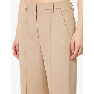 ME+EM Tailored Flared Woven Trousers - Sand