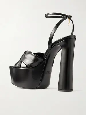 Saint Laurent Franciane Leather Sandals - Black