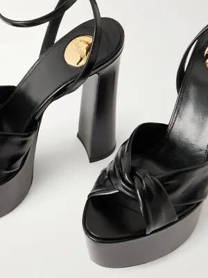 Saint Laurent Franciane Leather Sandals - Black