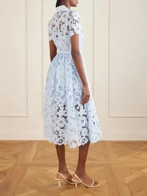 SELF-PORTRAIT Embroidered Guipure Lace Midi Dress