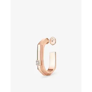 Messika Moderniste Single Pavé Diamond Hoop Earring - Pink