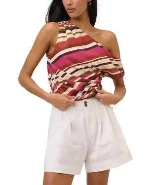 NOBODY'S CHILD Katty Striped One Shoulder Top