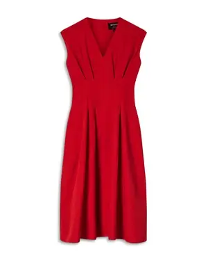 Whistles Petite Panel Linen Blend Midi Dress