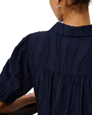 Whistles Textured Drop Waist Midi Dress